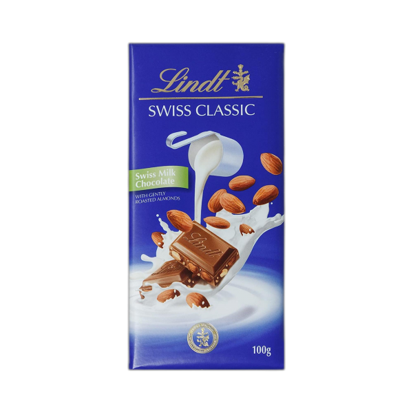 Lindt Swiss Tabla Leche Con Almendras 100 G